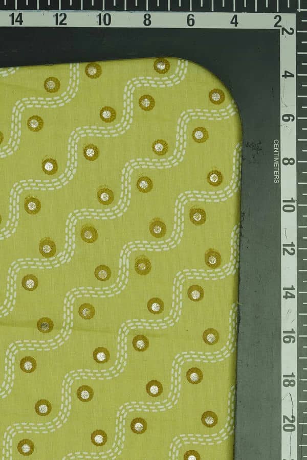 Wavy Studded Pattern Screen Printed on Cotton Fabric – Saraaha